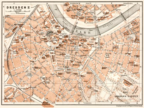 Dresden central part Map, 1911 by Waldin | Avenza Maps