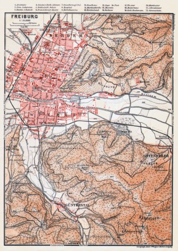Freiburg (im Breisgau) and environs Map, 1906 by Waldin | Avenza Maps