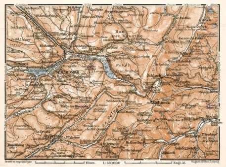 Gérardmer and environs Map, 1909 by Waldin | Avenza Maps