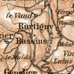 Lake of Geneva (Lac Léman, Genfersee), 1902 Map by Waldin | Avenza Maps