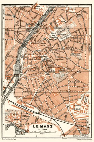 Le Mans city Map, 1913 by Waldin | Avenza Maps