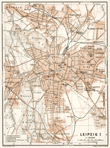 Leipzig city Map, 1911 by Waldin | Avenza Maps