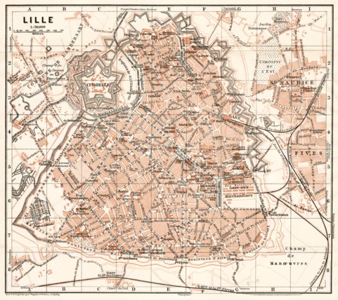 Lille city Map, 1909 by Waldin | Avenza Maps