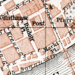 Linz city Map with Map inset of Pöstlingberg, 1910 by Waldin | Avenza Maps