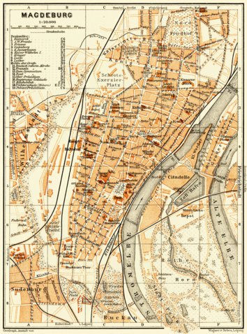 Magdeburg city Map, 1906 by Waldin | Avenza Maps