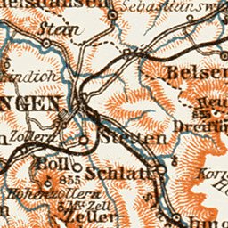 Map of the Central Swabian Jura (Mittlere Schwäbische Alb), 1909 by ...