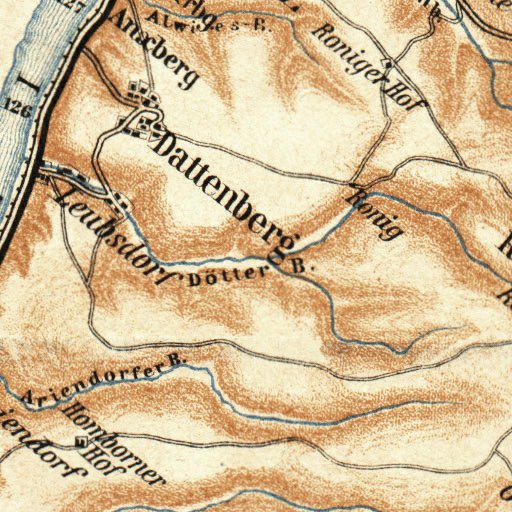 Map of the Course of the Rhine from Bonn to Coblenz, 1905 by Waldin ...