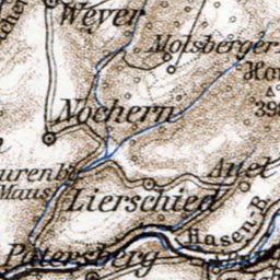 Map of the Course of the Rhine from Koblenz to Rüdesheim, 1927 by ...
