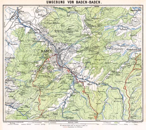 Map of the environs of Baden-Baden, 1927 by Waldin | Avenza Maps