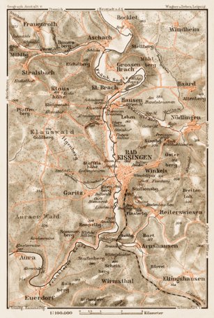 Map of the environs of Kissingen, 1909 by Waldin | Avenza Maps