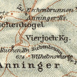 Mödling and Baden (bei Wien) district, 1911 Map by Waldin | Avenza Maps