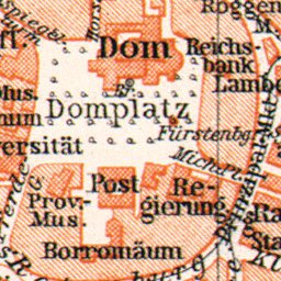 Münster city Map, 1906 by Waldin | Avenza Maps