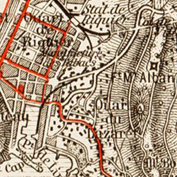 Nice and environs Map with tramway network, 1913 by Waldin | Avenza Maps