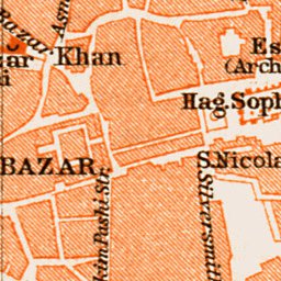 Nikosia (Lefkosia, Lefkoşa) town plan, 1914 Map by Waldin | Avenza Maps