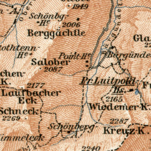 Oberstdorf and environs Map (Rosengarten mountains), 1906 by Waldin ...