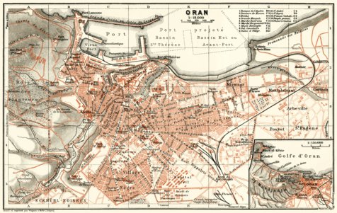 Oran town plan, 1909 Map by Waldin | Avenza Maps