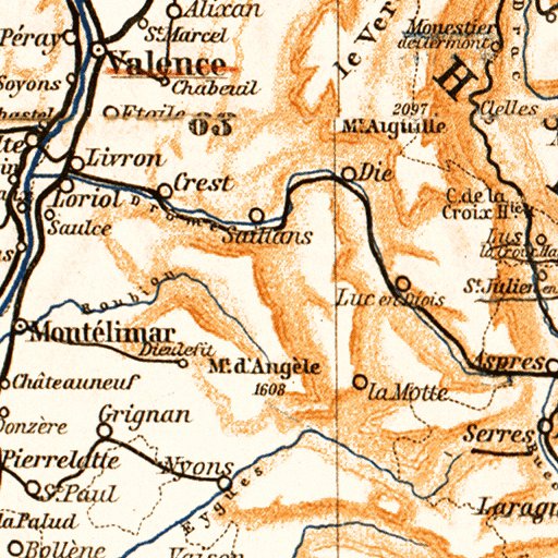 Southeast France, 1900 Map by Waldin | Avenza Maps