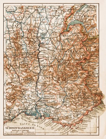 Southeast France, 1913 Map by Waldin | Avenza Maps