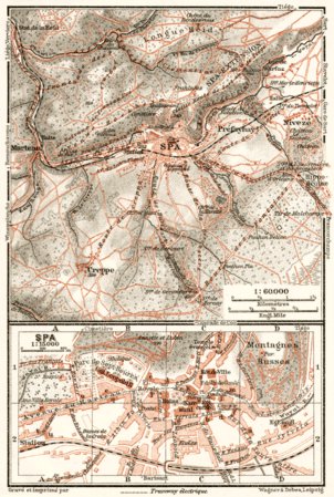 Spa town plan, 1909 Map by Waldin | Avenza Maps