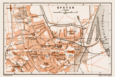 Speyer city Map, 1909 by Waldin | Avenza Maps