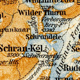 Stubaier Alpen (Stubai Alps), 1906 Map by Waldin | Avenza Maps