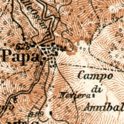The Alban Hills (Albano Mountains, Colli Albani) Map, 1909 by Waldin ...