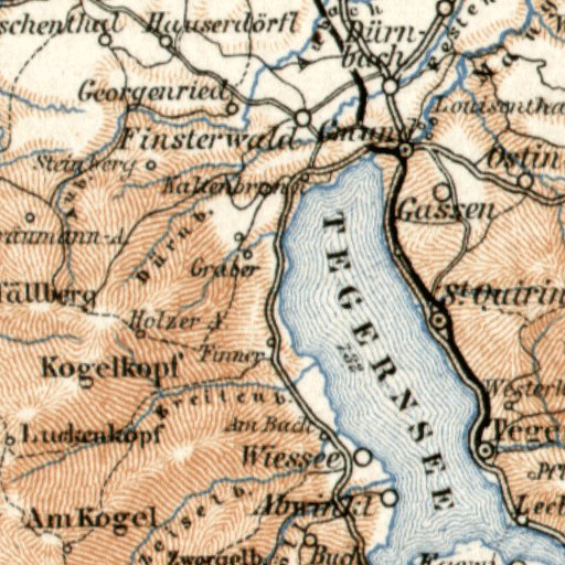 Tölz, Tegernsee, Schliersee and environs, 1906 Map by Waldin | Avenza Maps