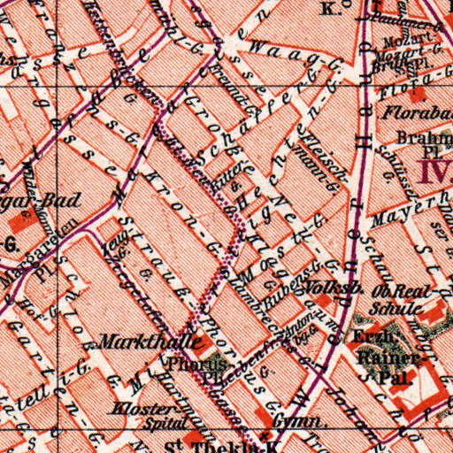 Vienna (Wien) city Map, 1900 (legend in Russian) by Waldin | Avenza Maps