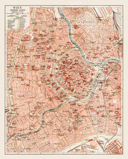 Vienna (Wien) city Map, 1903 by Waldin | Avenza Maps