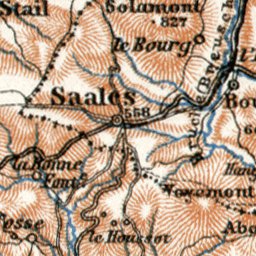 Vosges Mountains Map, central part, 1909 by Waldin | Avenza Maps