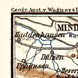 Weser river course Map from Minden to Hameln, 1887 by Waldin | Avenza Maps