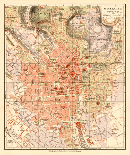 Wiesbaden city Map, 1927 by Waldin | Avenza Maps