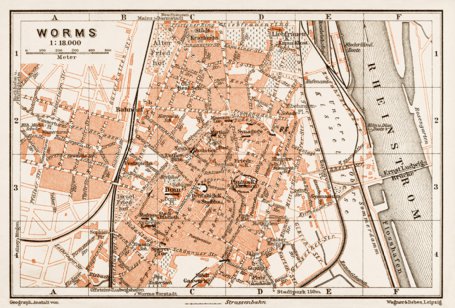 Worms city Map, 1909 by Waldin | Avenza Maps