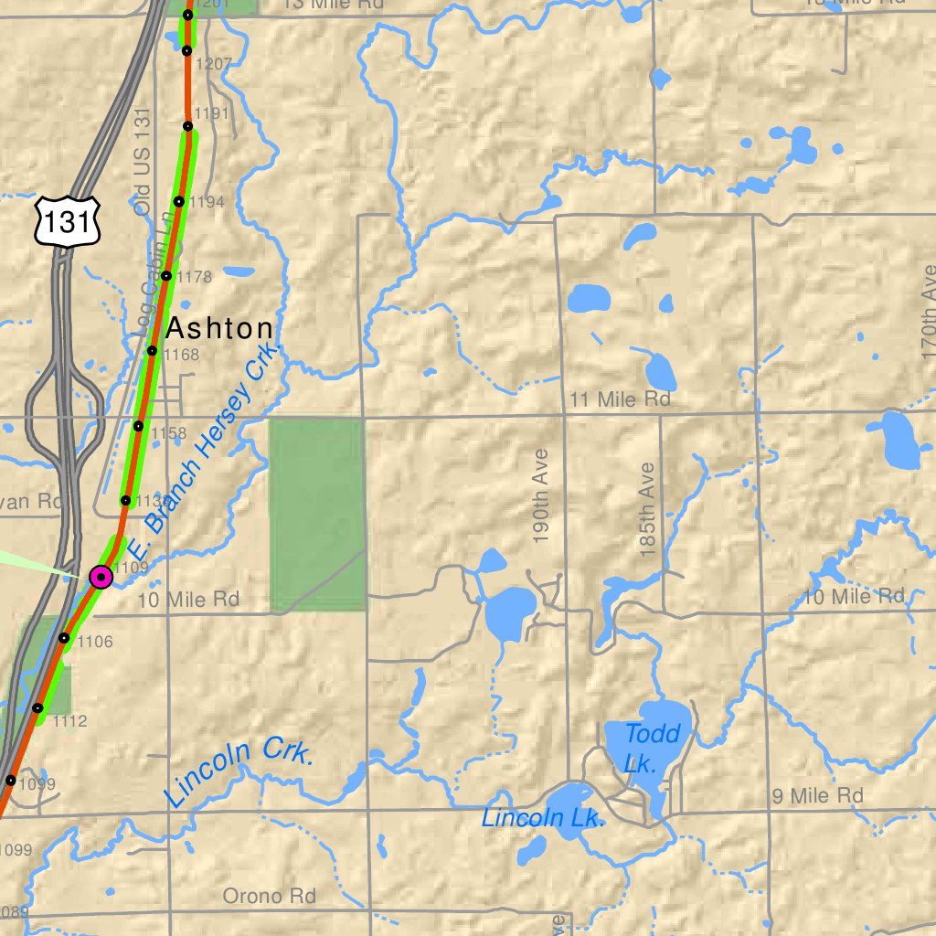 Fred Meijer White Pine Trail - Reed City to Cadillac Map by West ...