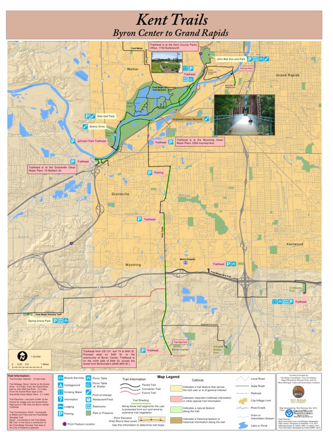 Kent Trails Map by West Michigan Trails and Greenways Coalition ...