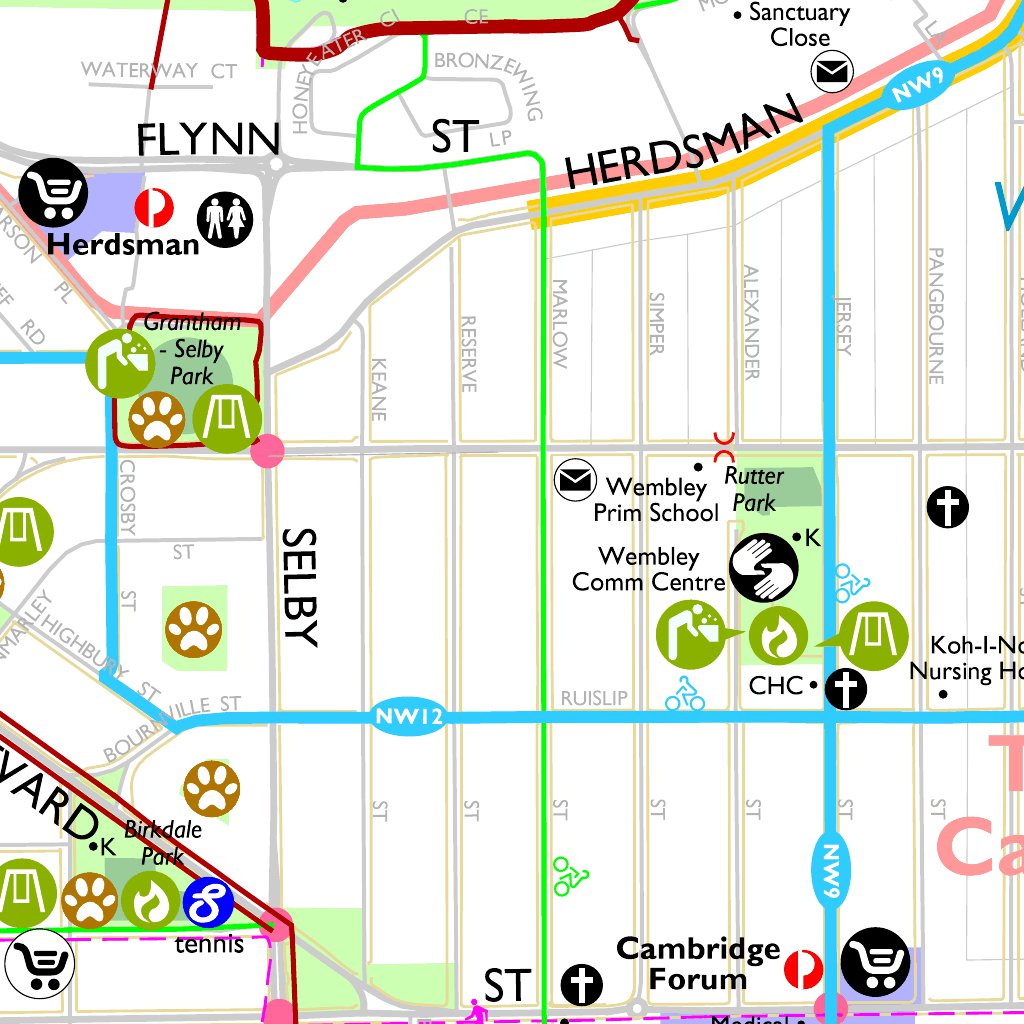 City of Cambridge - Walking Cycling Map by Western Australia Department ...
