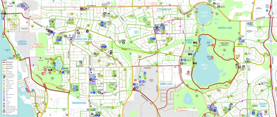 City of Cockburn - North Walking Cycling Map by Western Australia ...