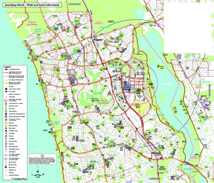City of Joondalup - North Walking Cycling Map by Western Australia ...