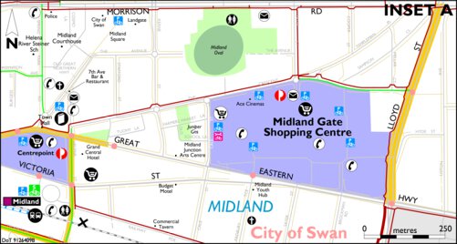 City of Swan - Midland - Walking Cycling Map by Western Australia ...