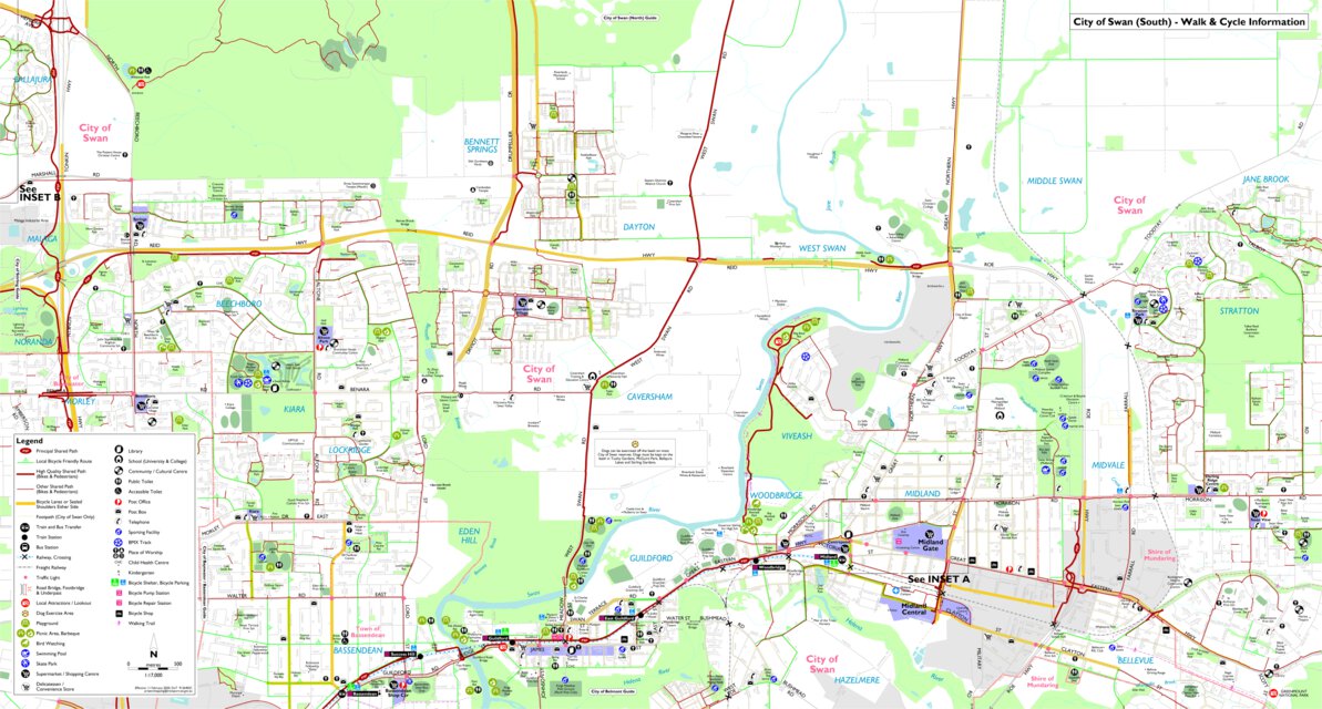 City of Swan - South Walking Cycling Map by Western Australia ...