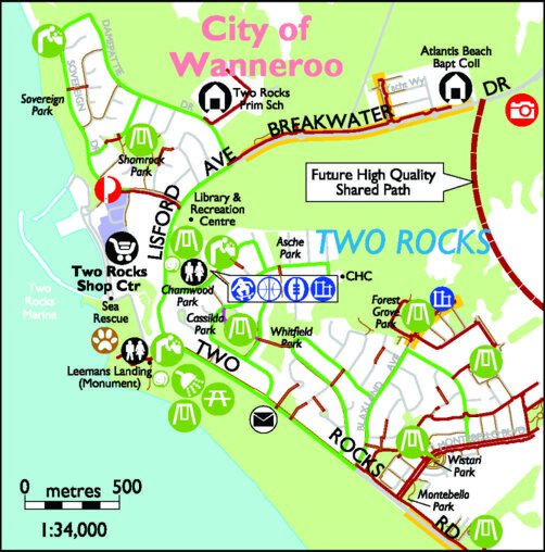 City of Wanneroo - Two Rocks Walking Cycling Map by Western Australia ...