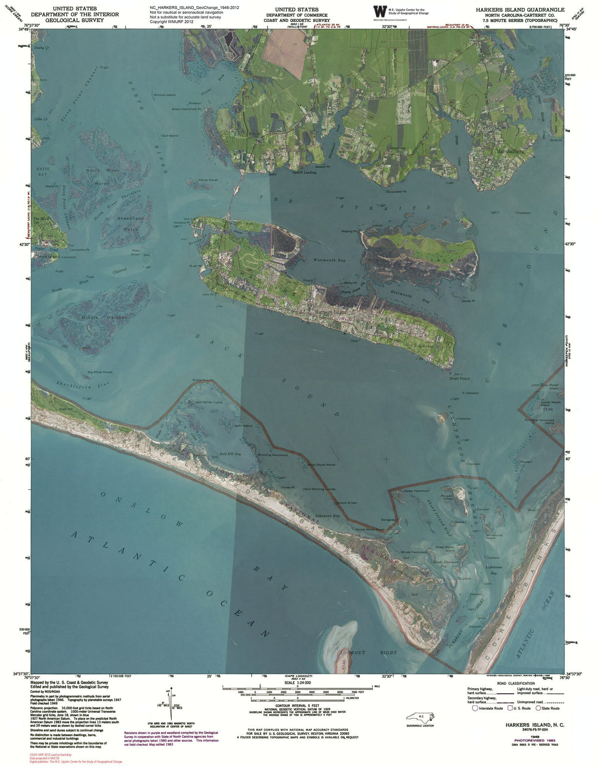 Cape Lookout National Seashore (Bundle) Map by Western Michigan ...