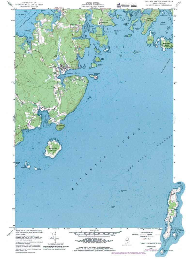 ME-Tenants Harbor: Authoritative US Topos 1955 Map by Western Michigan ...