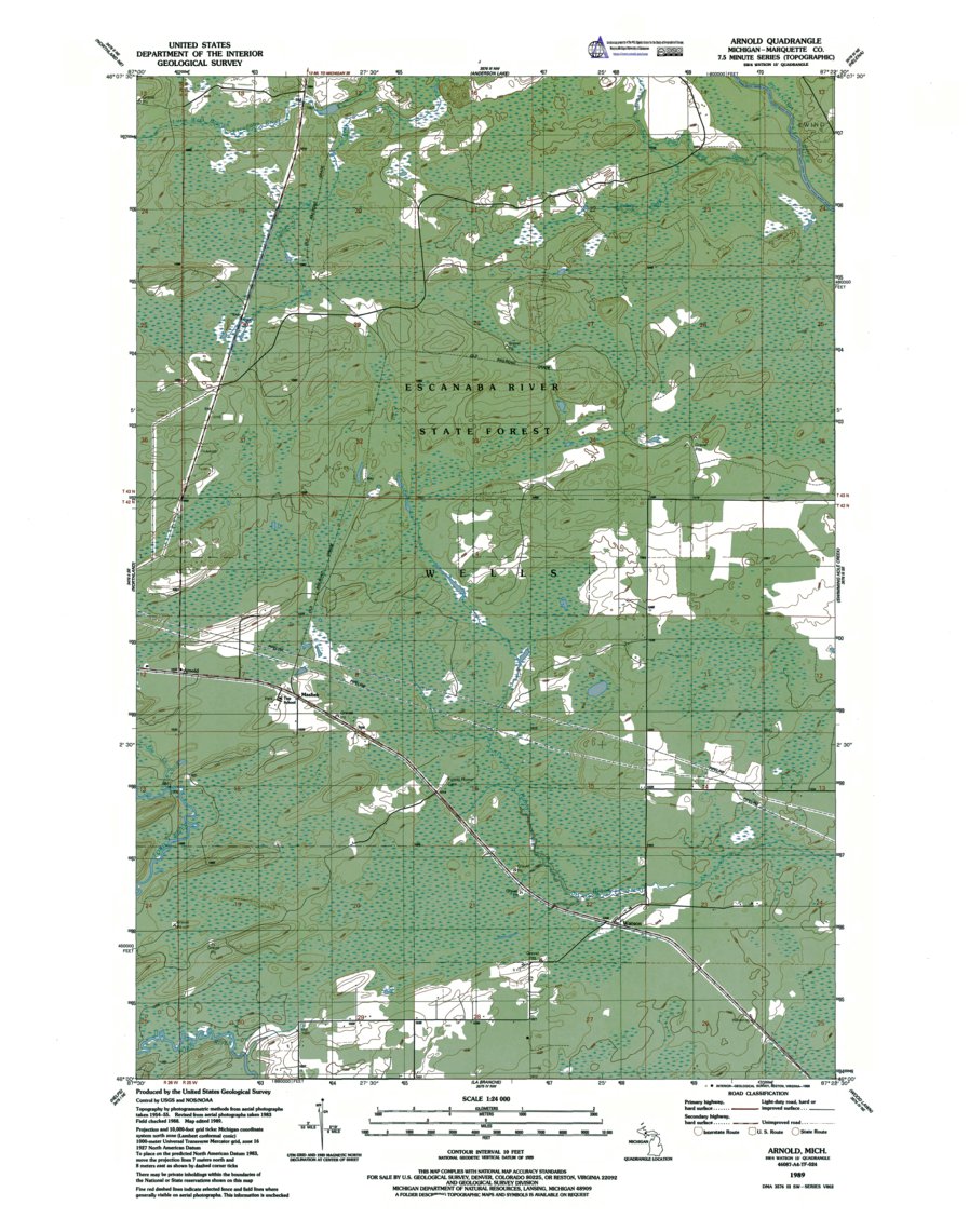 MI-Arnold: Authoritative US Topos 1989 Map by Western Michigan ...