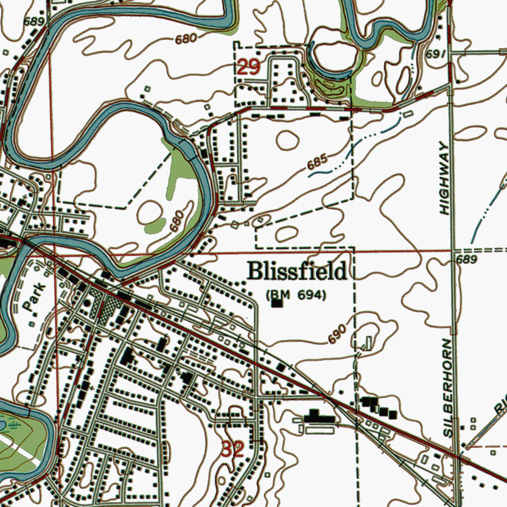 MI-Blissfield: Authoritative US Topos 1972 Map by Western Michigan ...