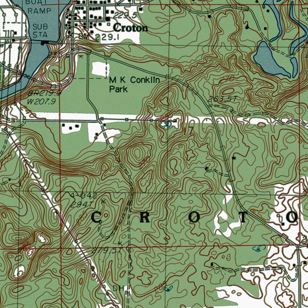 MI-Croton: Authoritative US Topos 1985 Map by Western Michigan ...