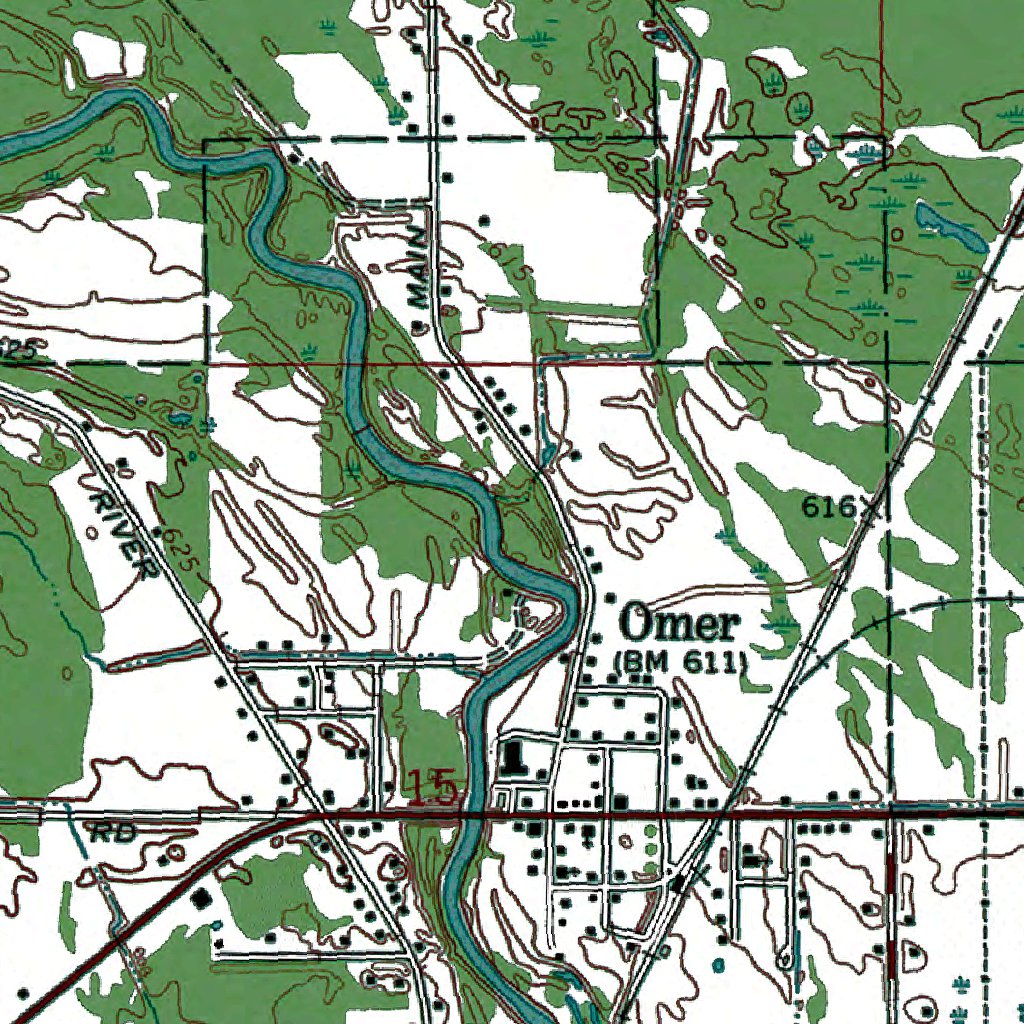 MI-Omer: Authoritative US Topos 1968 Map by Western Michigan University ...