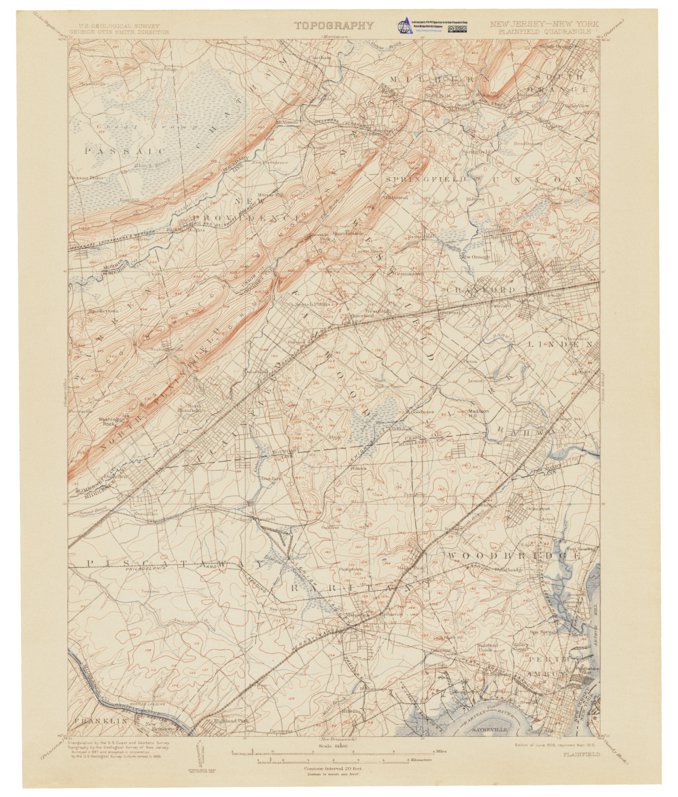 NJ-NY-Plainfield: Authoritative US Topo Historic 1905 Map by Western ...