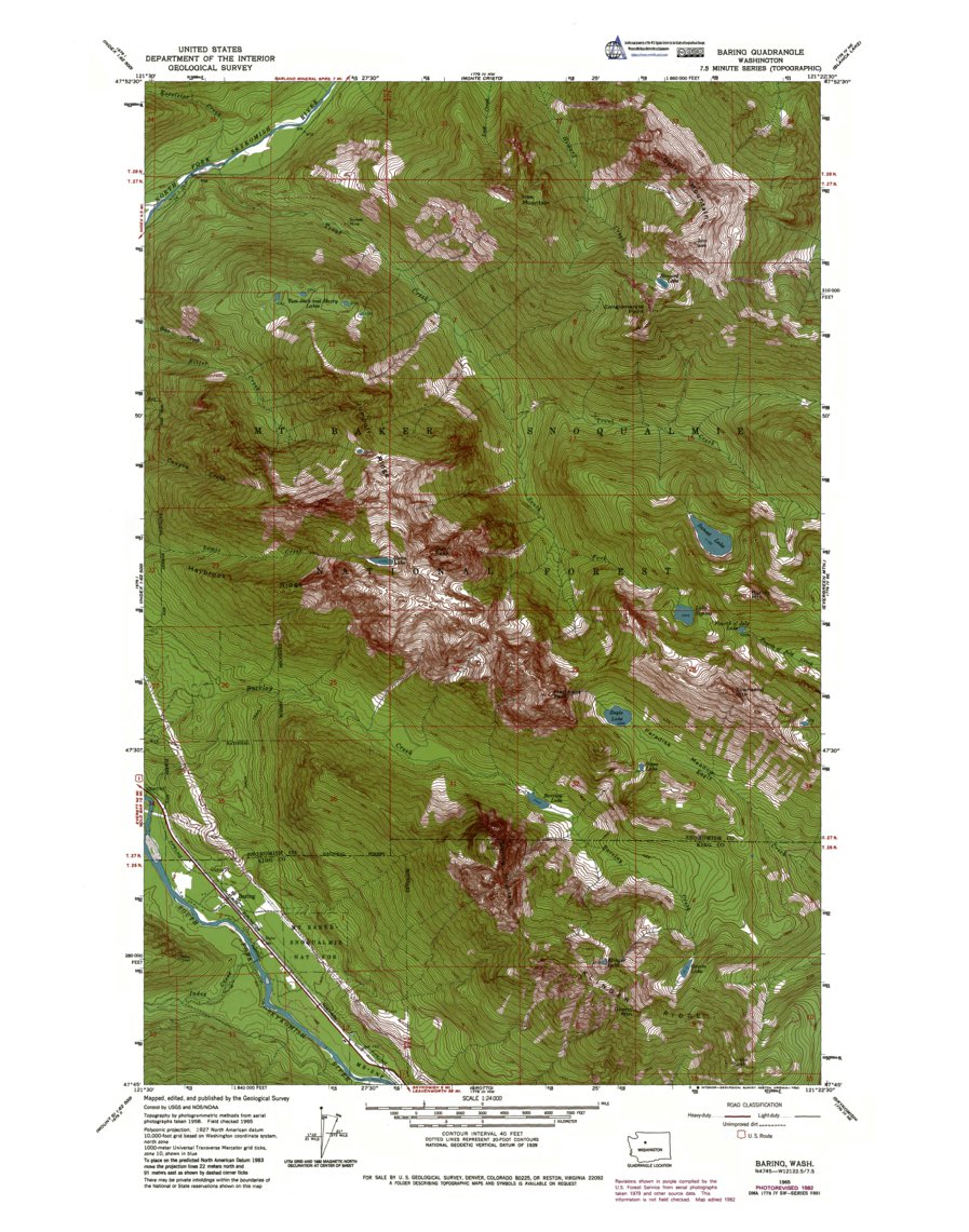 WA-Baring: Authoritative US Topos 1965 Map by Western Michigan ...