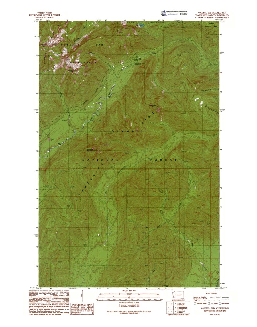 WA-Colonel Bob: Authoritative US Topos 1990 Map by Western Michigan ...